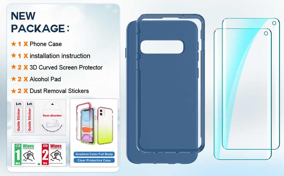 Amazon.com: LeYi for Galaxy S10 Case, Samsung Galaxy S10 Case with [2 x Screen Protector], Full ...