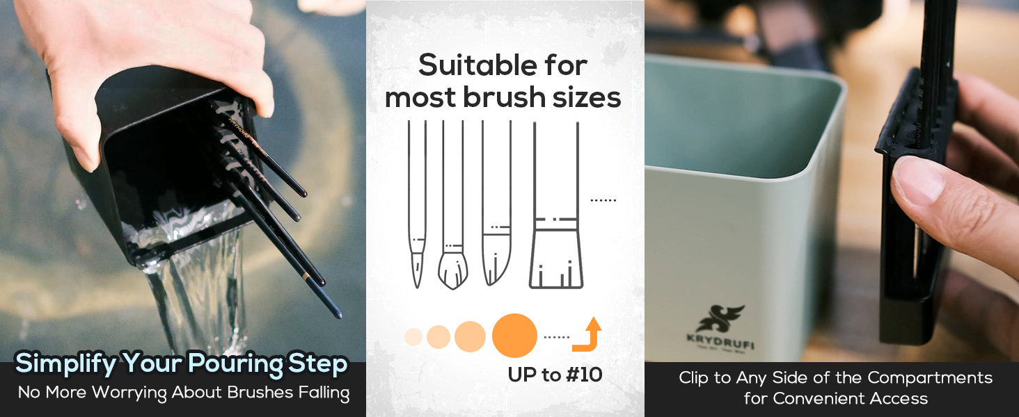 KRYDRUFI Portable All-in-One Modular Painting Station with Paint Brush Cleaner and Holders,Wet ...