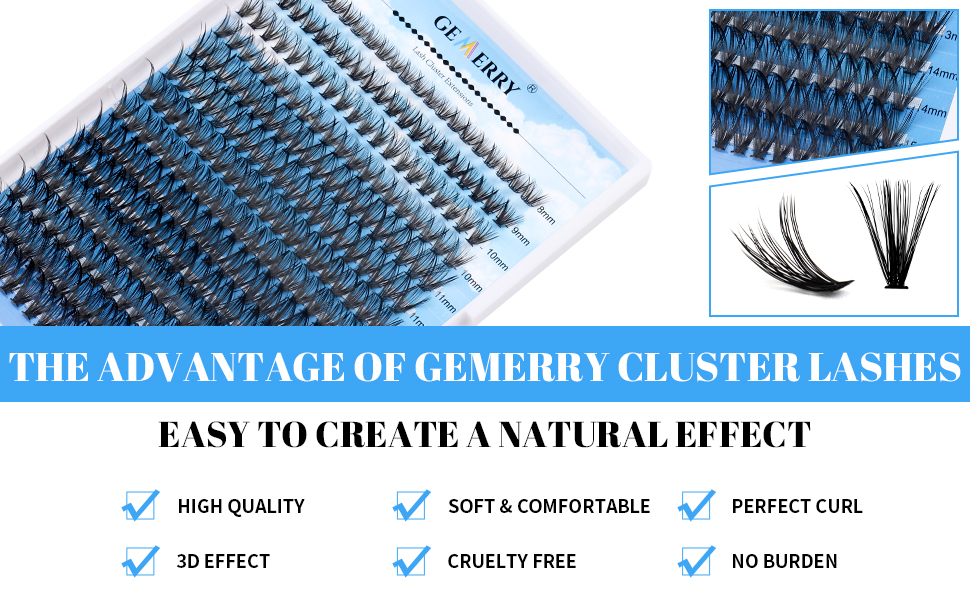 Amazon.com: Individual Lashes GEMERRY 280pcs Large Tray 0.07mm Lash Clusters 30D 8-16 MIX D Curl ...