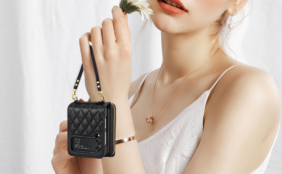 Amazon.com: Vofolen for Samsung Galaxy Z Flip 3 Case with Card Holder Crossbody 8-Card Slots ...