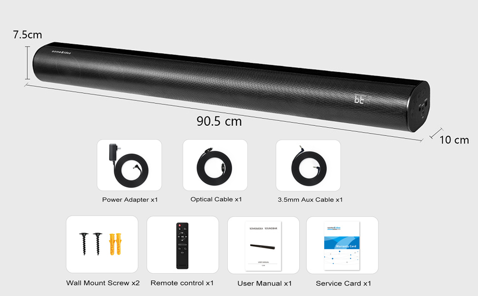 Amazon.com: ARC Soundbars 35.6 inch 2.2CH TV Sound Bar System Built in Subwoofer Home Theater ...
