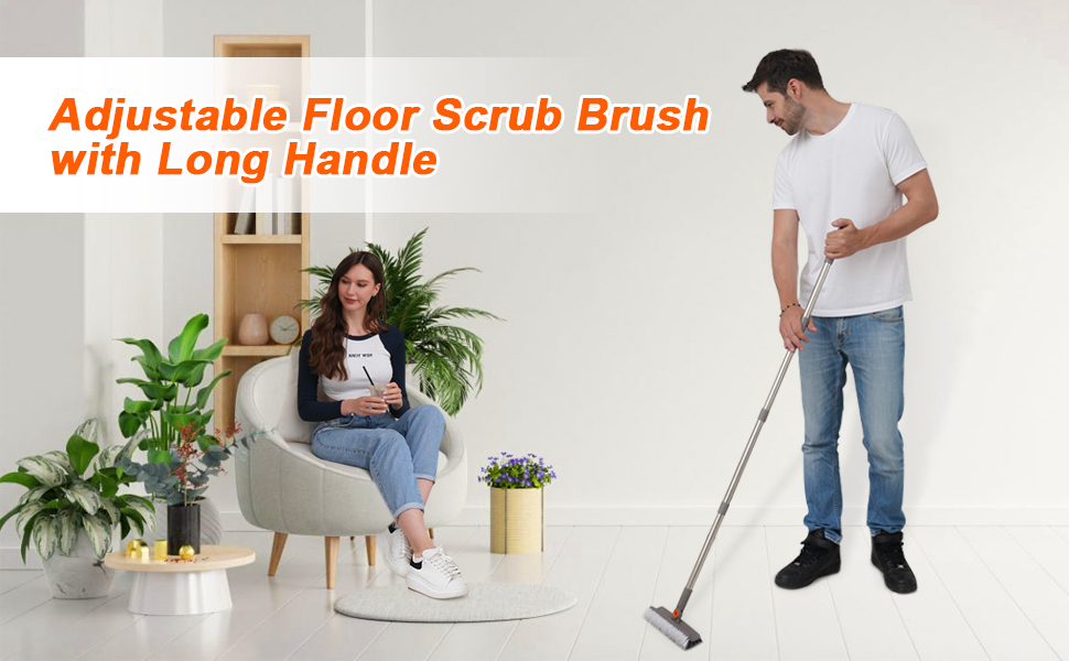 Amazon.com: Floor Scrub Brush Double-Sided Floor Cleaning Brush with 52 ...