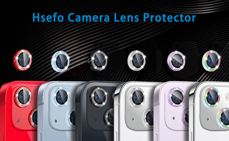 Amazon.com: Hsefo Compatible with iPhone 14 & 14 Plus Camera Lens Protector, Bling Glitter ...