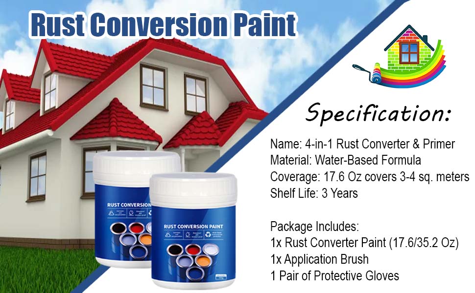 Amazon.com: 1000g Rust Conversion Paint, Weatherproof Rust Converter ...