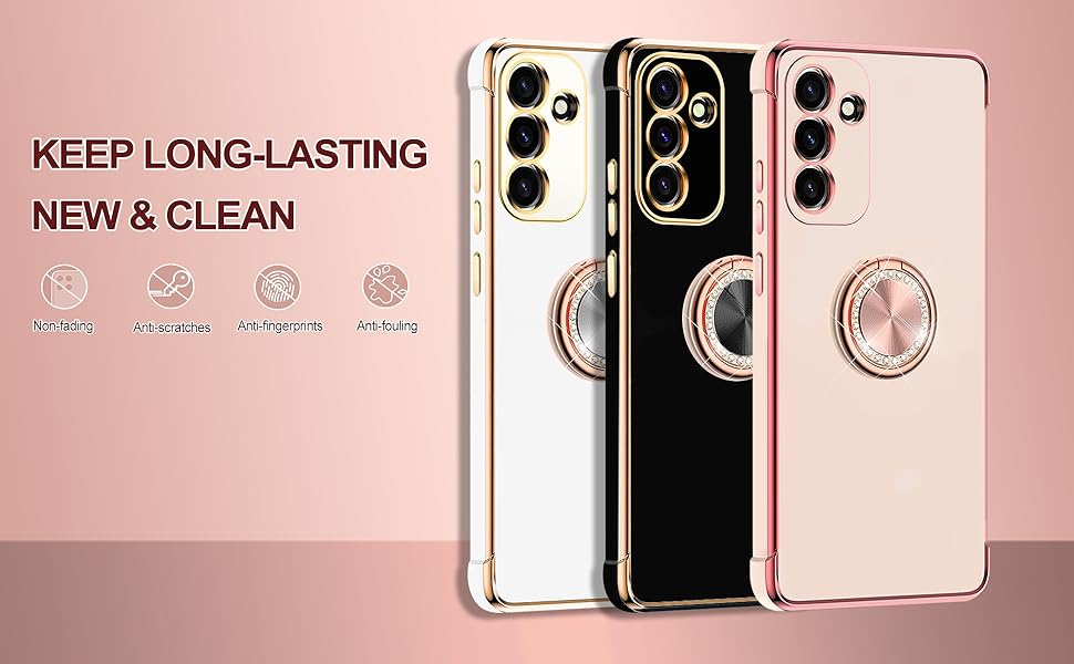 TVVTPU Handykette für Samsung Galaxy A55 5G Hülle mit Band, Herz Muster Handyhülle mit Ring ...