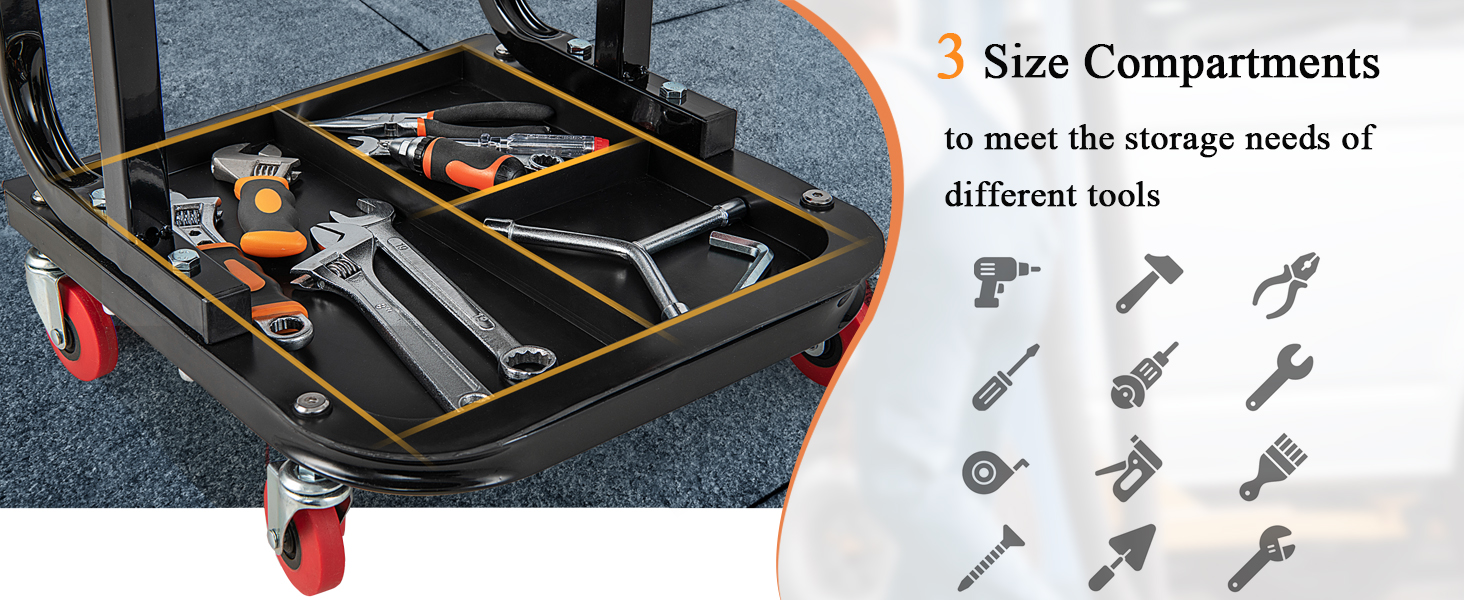 Amazon.com: IRONMAX Rolling Creeper Seat, Garage Shop Stool on Wheels with Padded Seat & Tool ...