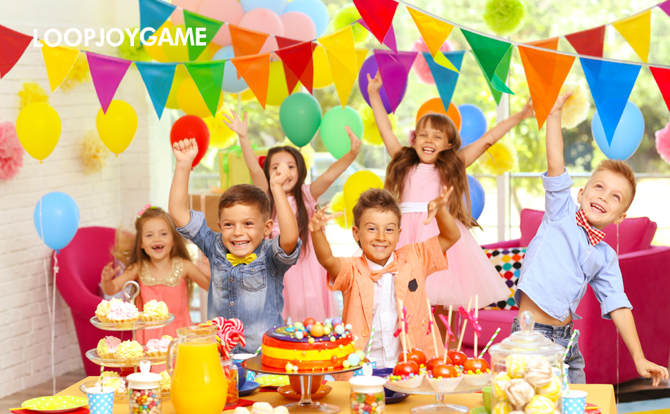 LOOPJOYGAME 250pcs Multicolor Pennant Flags, 263Ft Nylon Fabric ...