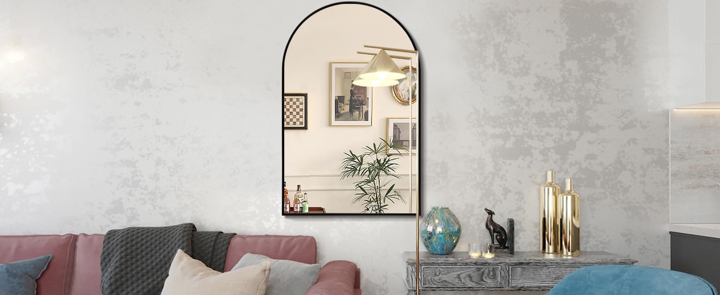 Amazon.com: Arch Mirror 24x36 Inch Bathroom Wall Mirror Black Vanity ...