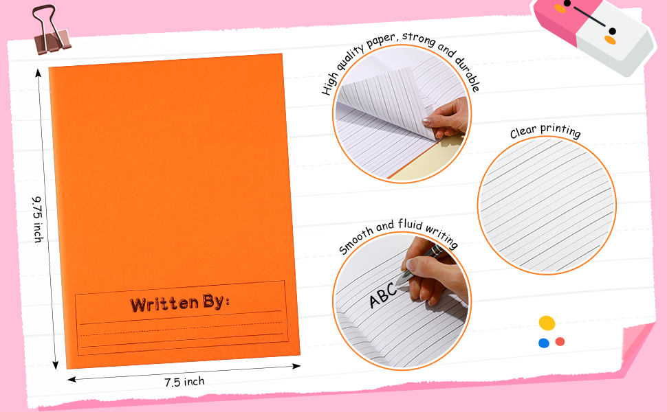 Amazon.com : Henoyso 12 Pcs Primary Composition Notebook K-2 9 3/4 x 7 1/2 Inch Blank Writing ...