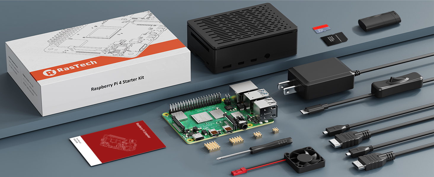 Amazon.com: RasTech Raspberry Pi 4 4GB Starter Kit 4GB RAM with 32GB ...