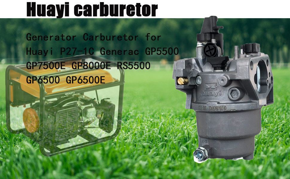 Amazon.com: Huayi P27-1C Generator Carburetor Compatible with Generac GP5500 GP7500E GP8000E ...