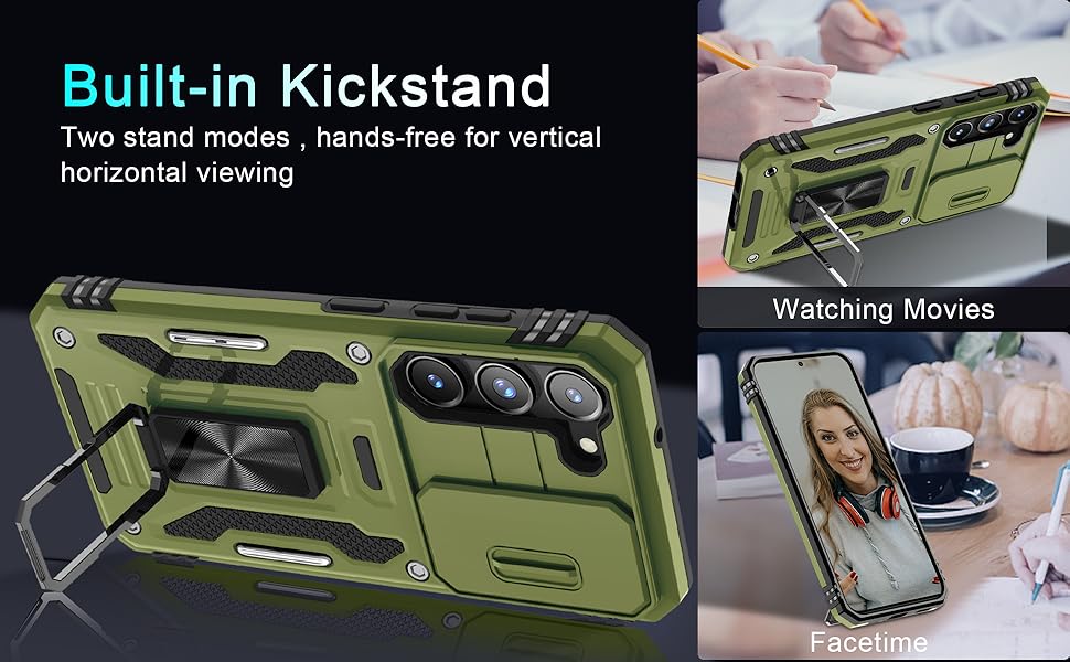 Amazon.com: DEERLAMN Case for Samsung Galaxy S23 with Slide Camera Cover+Screen Protector(2 ...