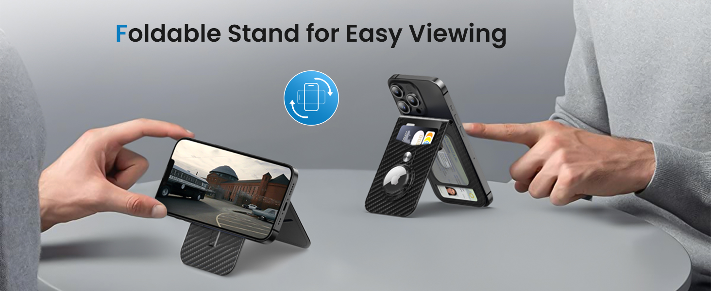 Amazon.com: Kimguard for Magsafe Wallet Stand with Airtag Holder, Strong Magnetic Wallet for ...