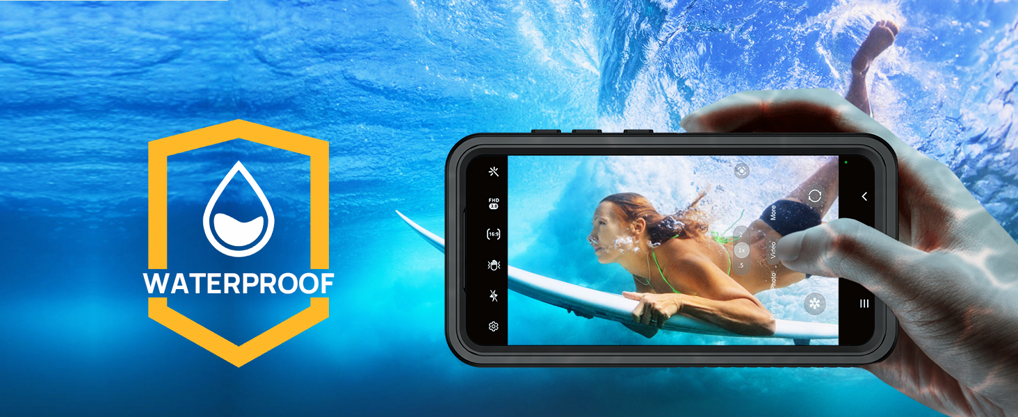 Amazon.com: Lanhiem for Samsung Galaxy S24+ Plus Phone Case, IP68 Waterproof Dustproof Case with ...