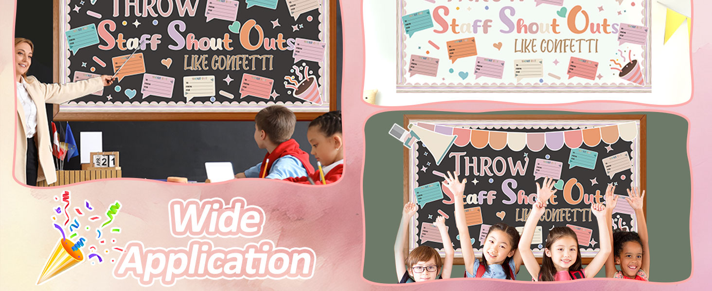 Amazon.com: Staff Shout Out Bulletin Board Decorations Throw Staff ...