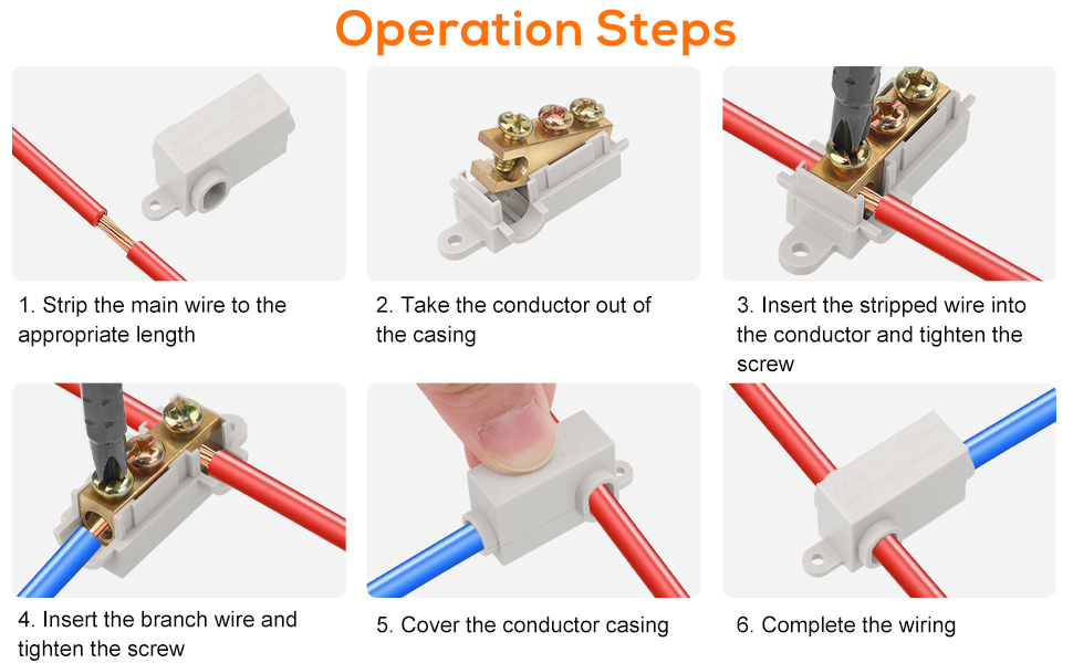 T-Tap Wire Connectors: 10 Pcs 6 AWG Gauge T-Type Wire Connector Nut Kit ...