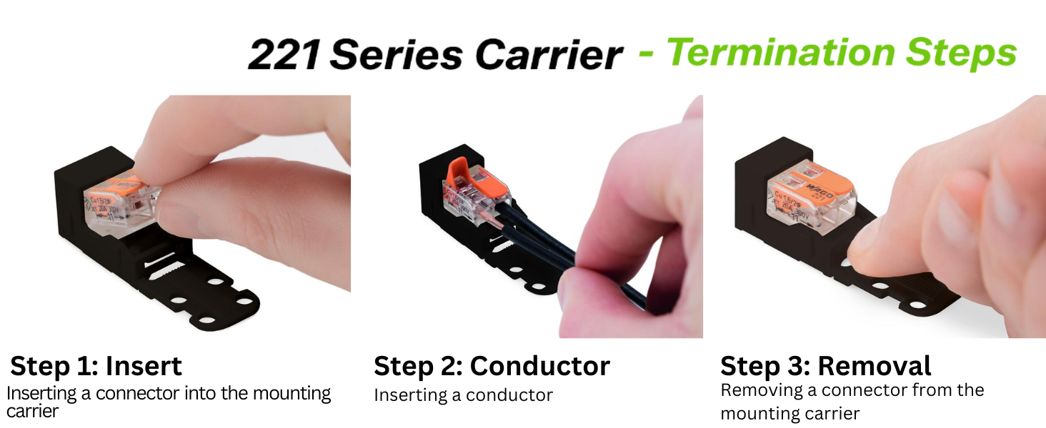 WAGO 221 Series 19pc Mounting Carrier Assortment Pack | DIN-35 / Panel Mount/Screw Mount ...