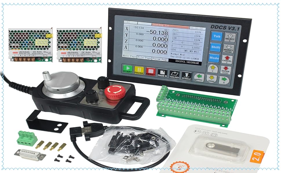 CNCTOPBAOS 4 Axis CNC Motion Controller System DDCSV3.1 Offline Stand Alone PLC,Spindle/Stepper ...