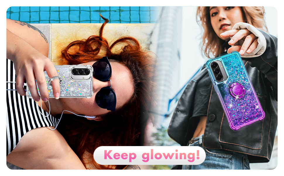 Amazon.com: Silverback for Samsung Galaxy A36 5G Phone Case with Stand, Moving Liquid ...