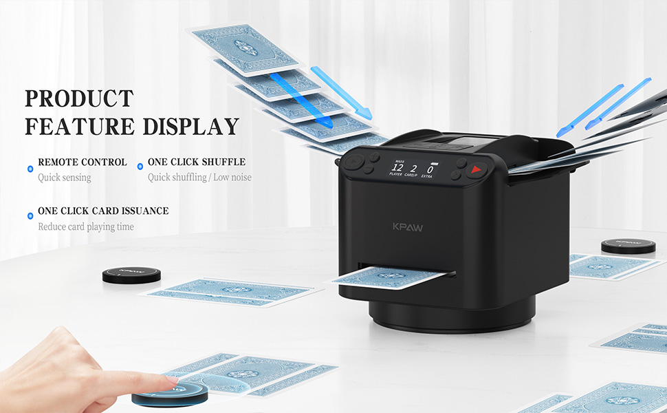 Amazon.com: CARDSPIN 2-in-1 Automatic Card Shuffler & Dealer – 360° Rotating Supports 12 Players ...