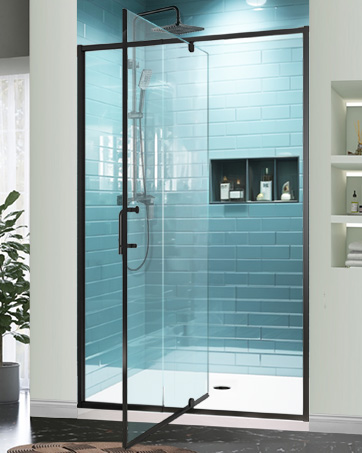 GroGro 56-60" W x 71" H Piovt Swing Glass Shower Door,Pivot Semi-Frameless Glass Shower Door ...