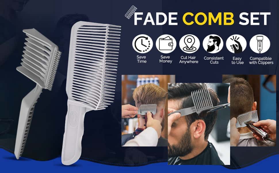Buy Xfopz 2 Pcs Fade Combs, Professional Barber Hair Cutting Comb, Heat Resistant Clipper Comb ...
