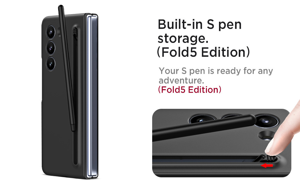 Amazon.com: Miimall Compatible for Z Fold 5 Phone Case with Slim S Pen, Galaxy Z Fold 5 Case S ...