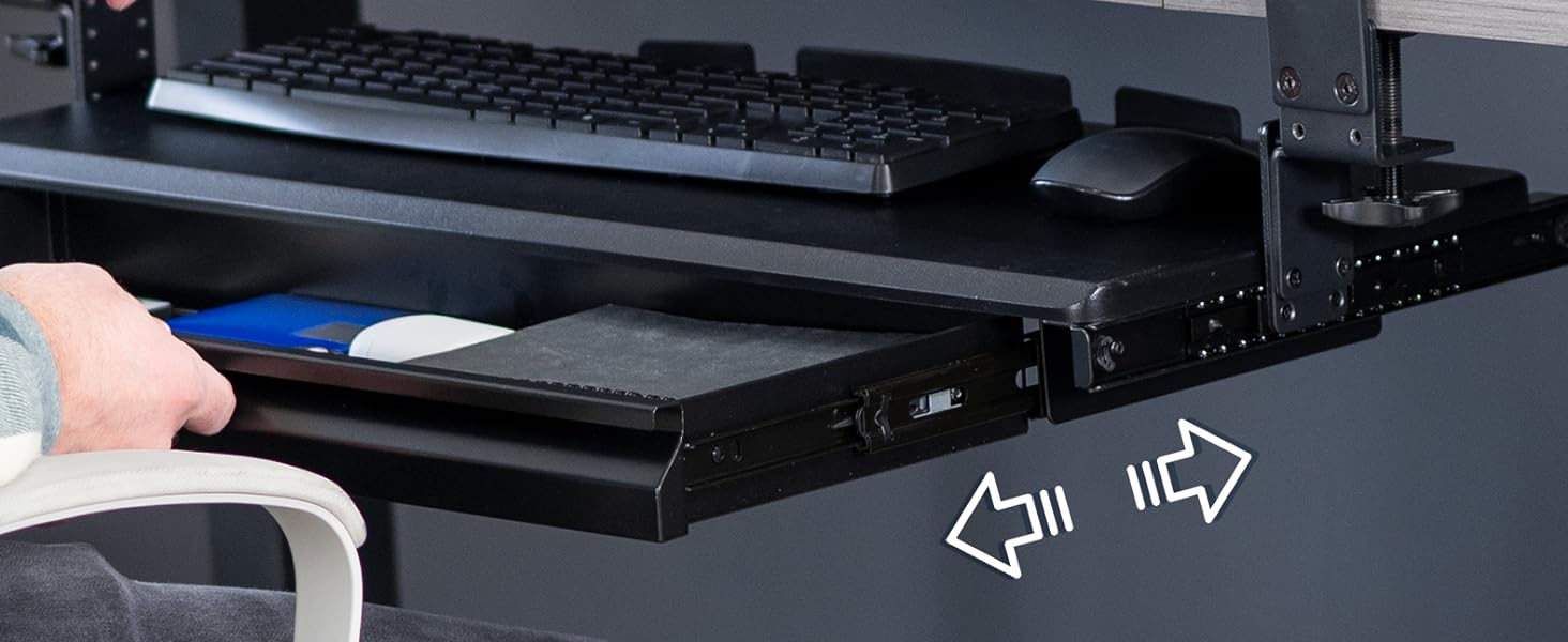 Amazon.com : VIVO Large Height Adjustable Clamp-on Keyboard Tray, Extra ...