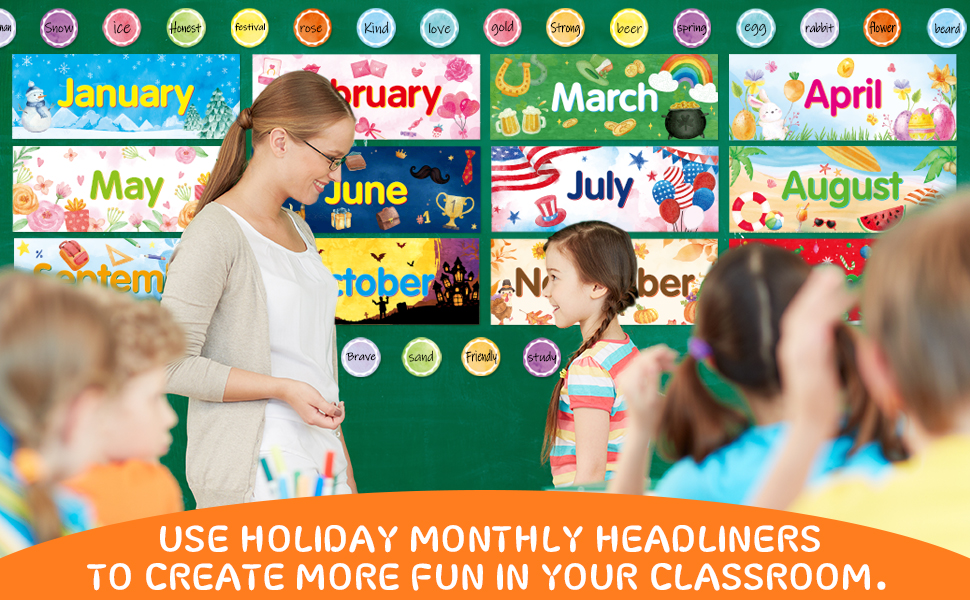 Amazon.com: 48 Pack Holiday Monthly Headliners 12 Months of The Year ...
