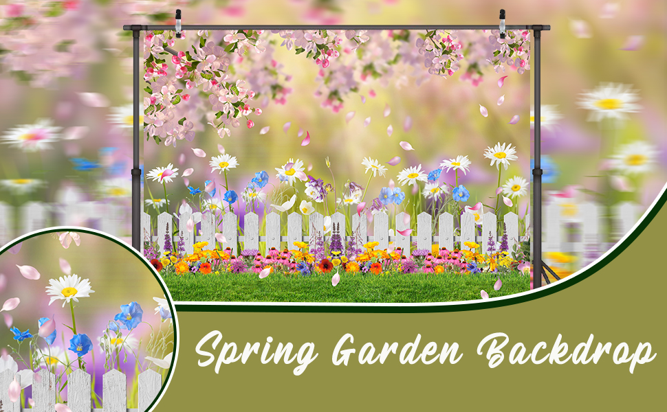 Amazon.com : LYCGS 7x5ft Spring Backdrop Pink Flower Garden Photography ...