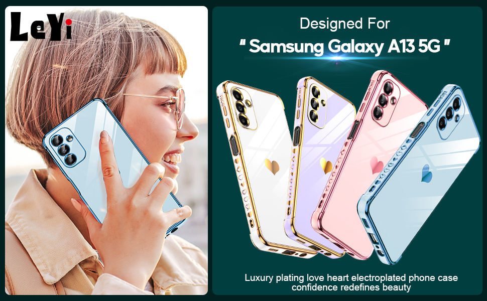 Amazon.com: LeYi for Samsung A13 5G Case with Aesthetic Full Camera Lens Protection + [2 Pcs ...