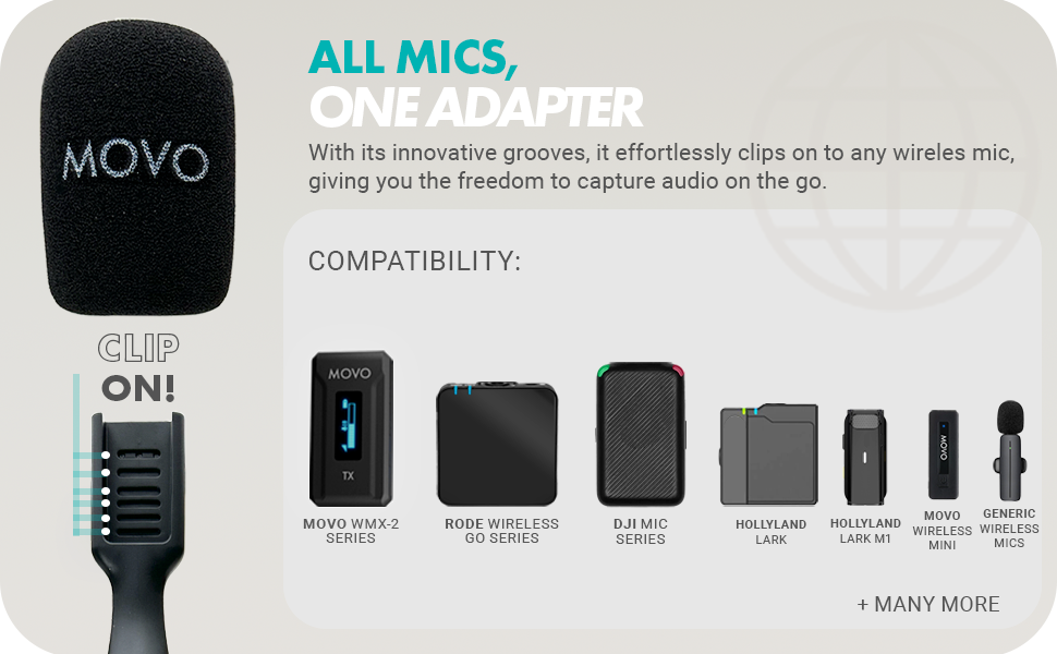 Movo WMX-HM - Mango de micrófono para DJI Mic, Rode Wireless GO, Hollyland Lark, y más, mango de ...