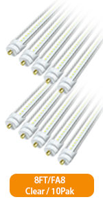 ONLYLUX 8ft R17D LED Tube Light, F96t12 HO 8 Foot Bulbs, 96'' Shop Light to Replace T8 T12 ...