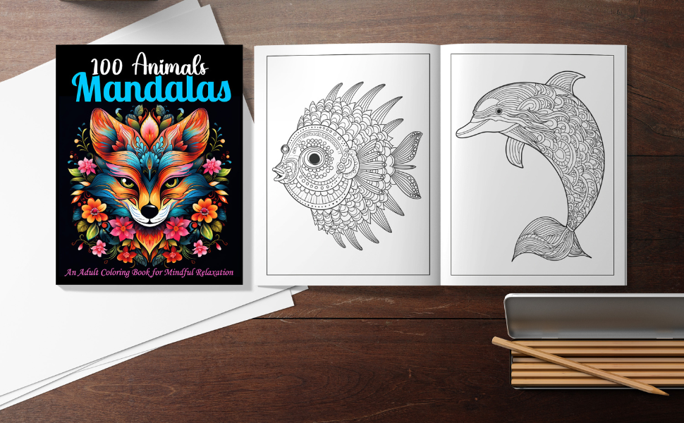 Amazon.com: 100 Animals Mandalas: Stress Relief Animals Coloring Book, A Coloring Book For ...