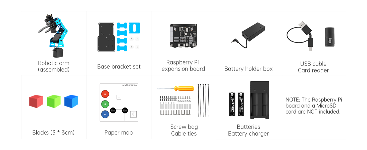 Amazon.com: Robotic Arm for Raspberry Pi Robot Kit Open Source ...