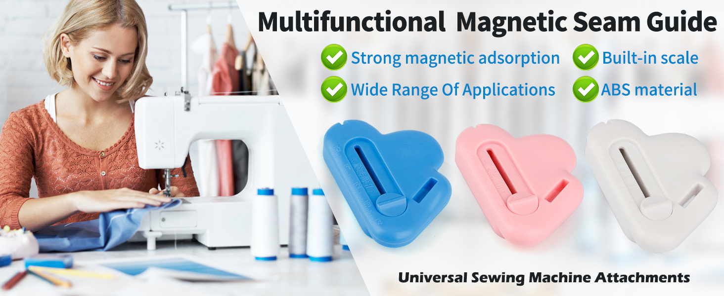 Amazon.com: TOOVREN Magnetic Seam Guide for Sewing Machine with Seam ...