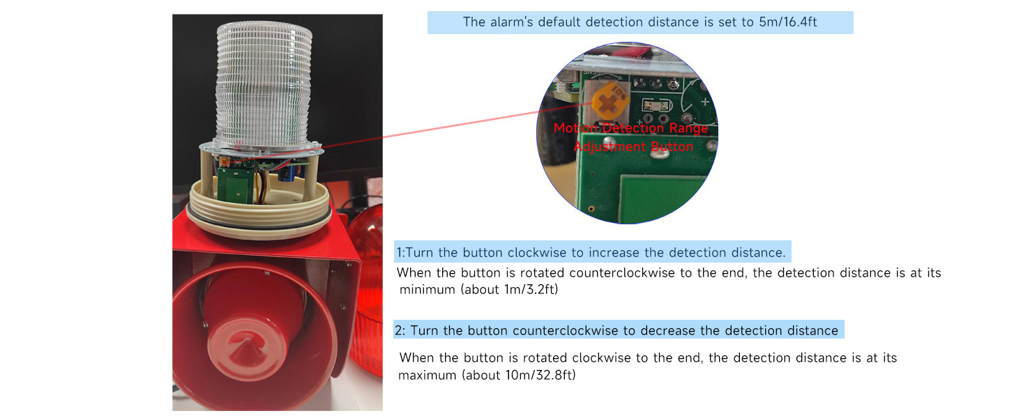 Amazon.com: Y DIANS S Motion Sensor Alarm 120dB Horn Adjustable Volume ...
