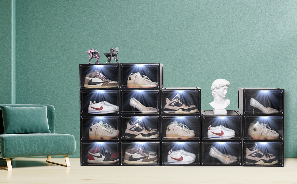 SINUOLIN - Caja de zapatos organizador de almacenamiento de zapatos 2024, paquete de 6 unidades ...