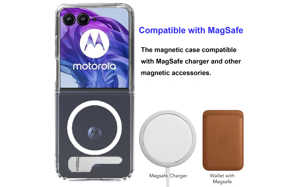 Amazon.com: Hiooloon for Motorola Razr Plus 2024/2025 Clear Case Magnetic Compatible with ...