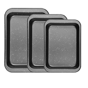 Imarcado Baking Tray Oven Trays Non Stick Set of 3 Baking Trays Oven ...