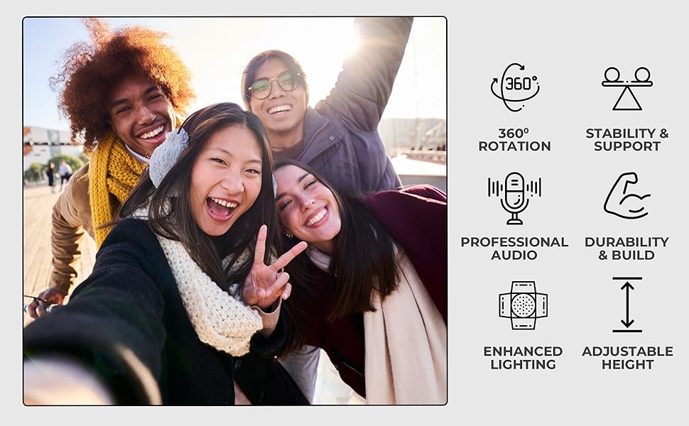 Amazon.com: White Isle Mid Height Smartphone Vlogging kit, for Apple & Android, Includes USB-C ...