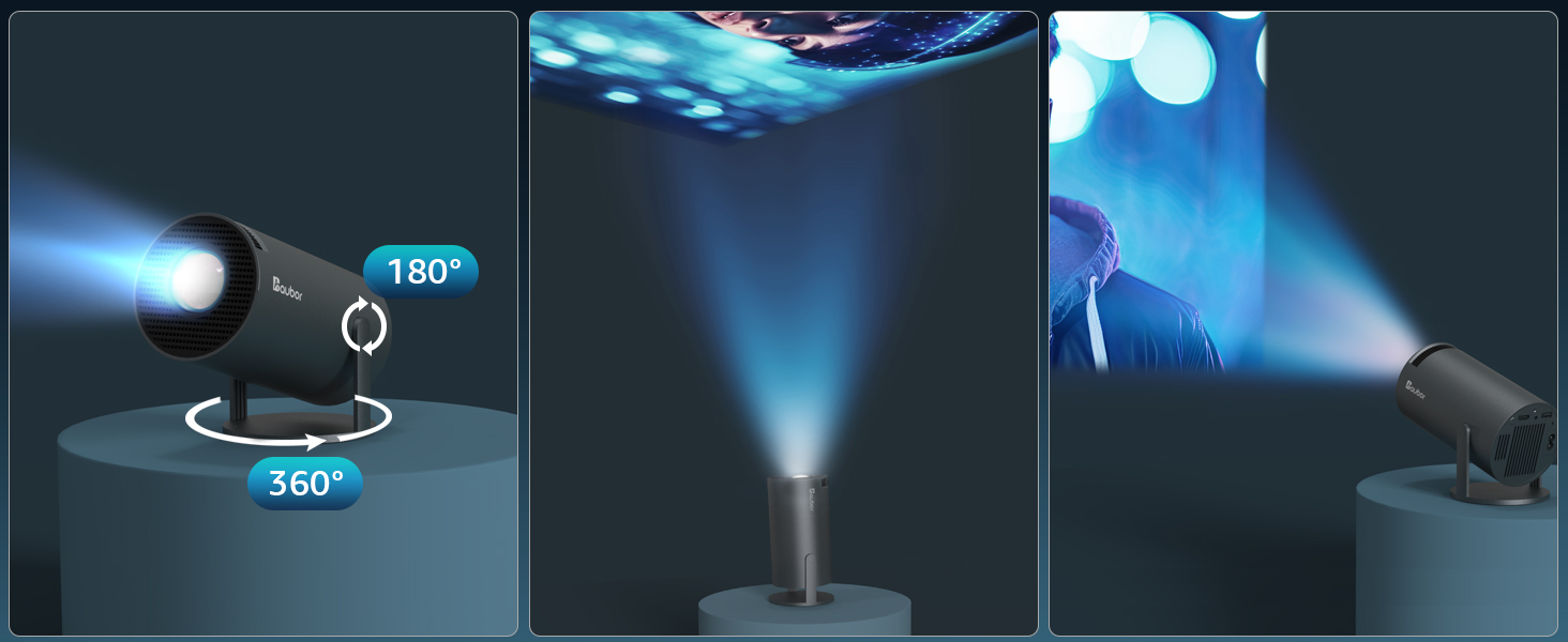 Amazon.co.jp: 【超小型&180°回転】 aubor プロジェクター 小型 高輝度 10000lm プロジェクター 4K対応 5GWiFi Bluetooth5.2 プロジェクター ...