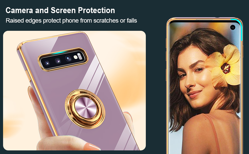 Amazon.com: LeYi for Samsung S10 Phone Case: with 360° Rotatable Ring Holder Kickstand ...