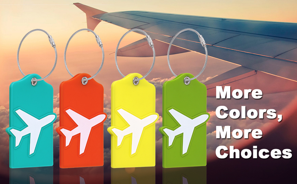 Amazon.com: Vigorport Luggage Tags with Name ID Card, 6 Pack Flexible & Bright Silicone Luggage ...