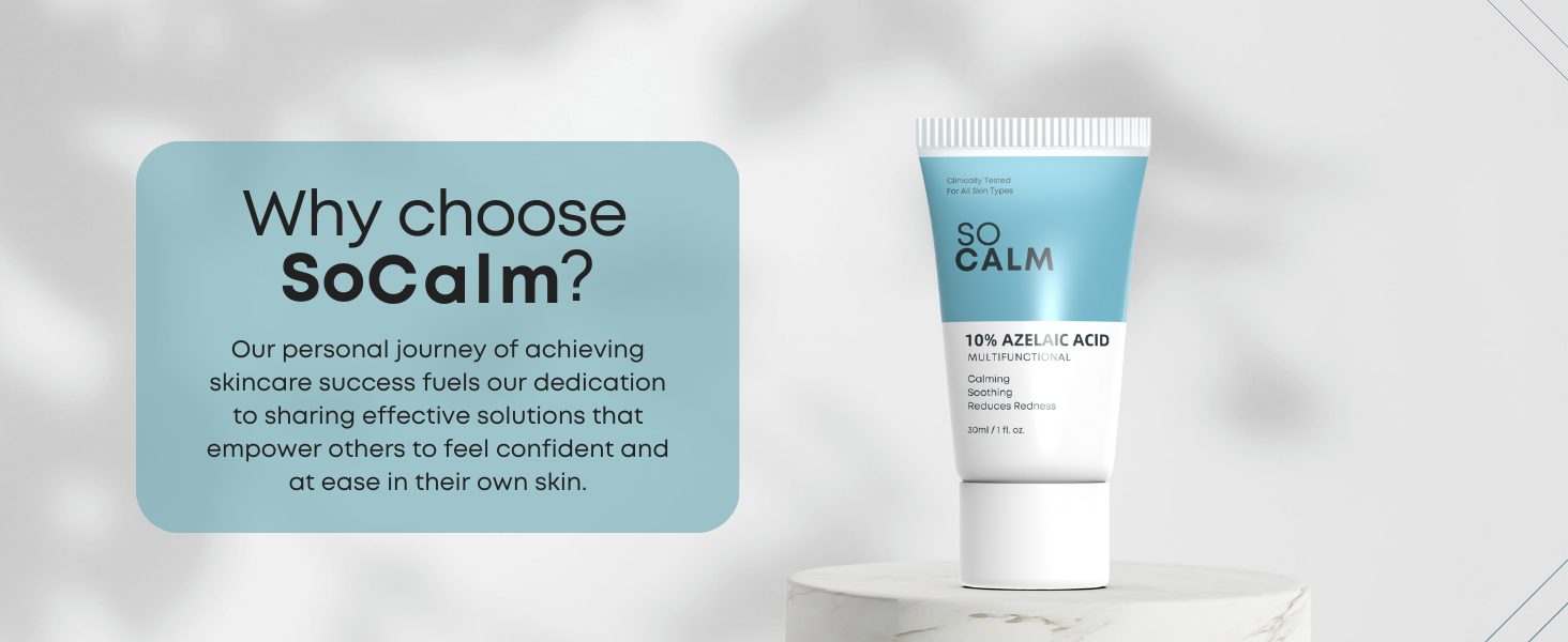 Amazon.com: SoCalm Azelaic Acid 10% - Rosacea Relief for Face, Redness & Acne, Soothes ...