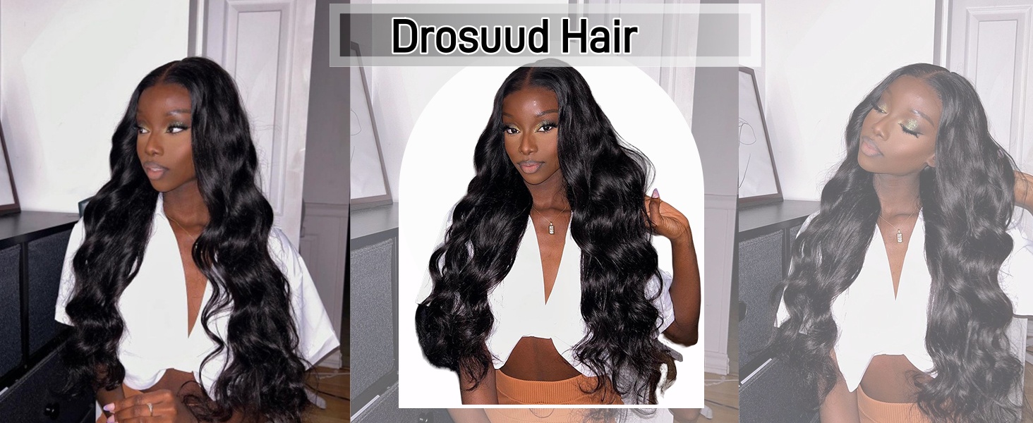Amazon.com : Drosuud 30 Inch 13X6 Lace Front Wigs Human Hair 200% Density Body Wave HD Lace ...