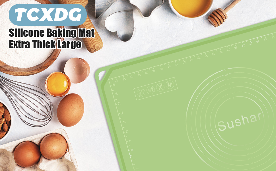 TCXDG Silicone Pastry Mat Kit 26.5"*17.7" Extra Thick Large Non Stick ...