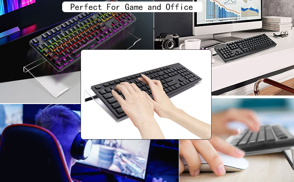 Beijieaiguo Tilted Pc Keyboard Stand Computer Keyboard Stand Acrylic Ergonomic Keyboard Riser
