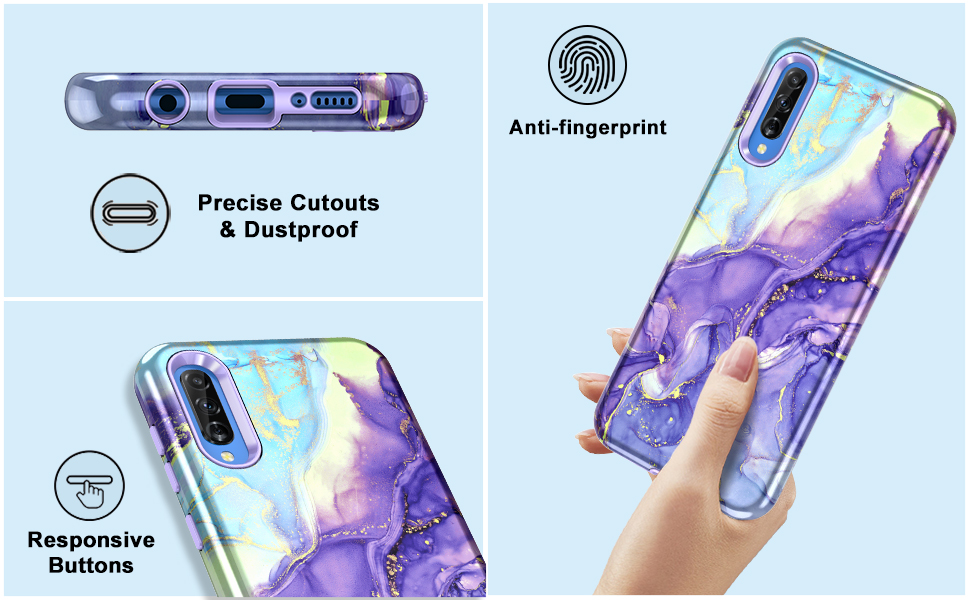 Amazon.com: Btscase for Samsung Galaxy A50 Case, Galaxy A50s Case, Marble Pattern 3 in 1 Heavy ...
