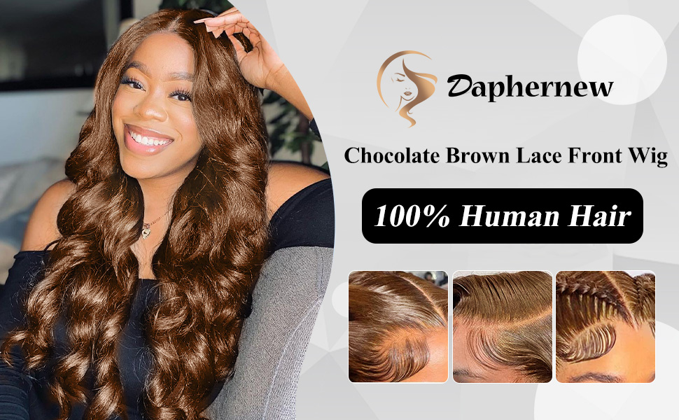 Amazon.com : 200 Density 13X6 Chocolate Brown Body Wave Lace Front Wigs Human Hair 13x6 HD ...